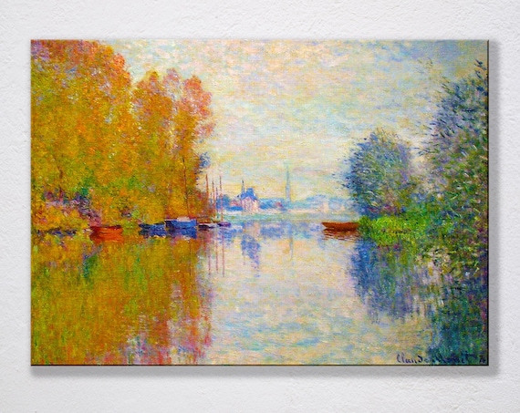 Claude Monet: Autumn on the Seine at Argenteuil Canvas Wall | Etsy