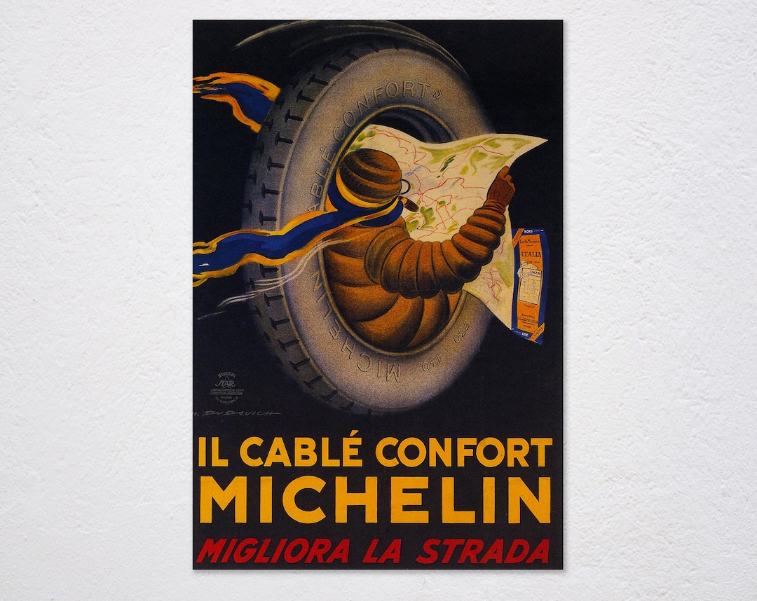 Michelin Tires Confort for Your Car Automobile Vintage Retro Poster ...