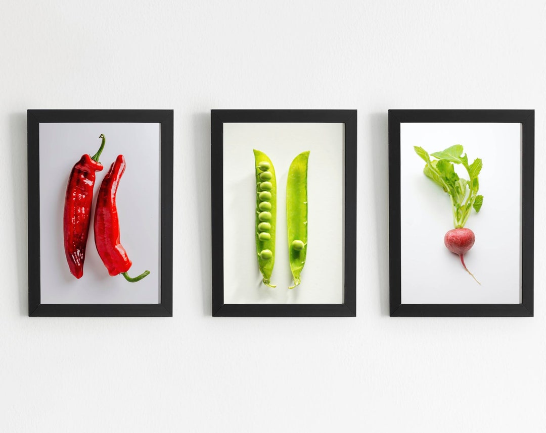 Vegetables Kitchen Decor Printable Art - Set of 3, Instant Download ...