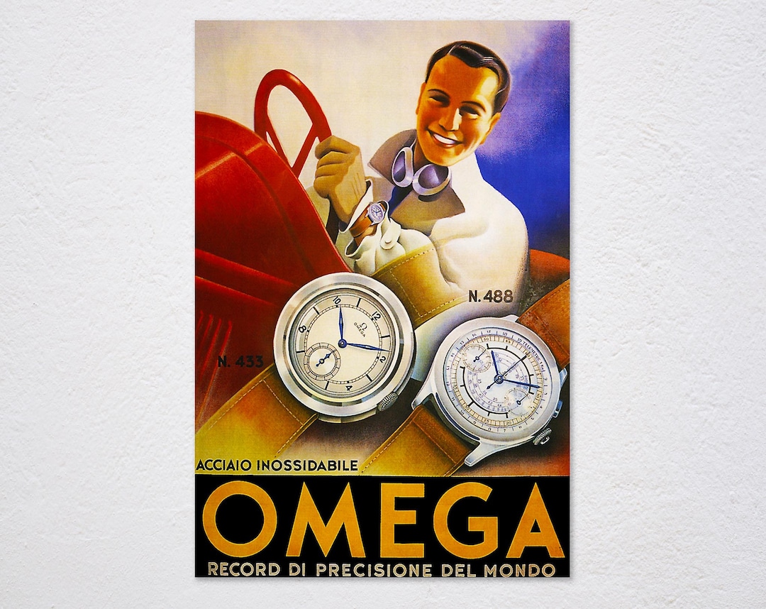 Man Men Omega Watch 433 488 Vintage Retro Poster, Vintage Advertising ...