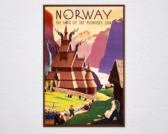 Gull Ivar Norway The Land Of The Midnight Sun 1930 Poster | Etsy