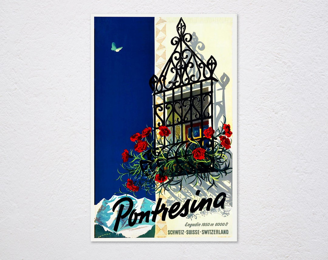 Peikert Martin Pontresina 1940 Poster, Switzerland, Switzerland Travel ...