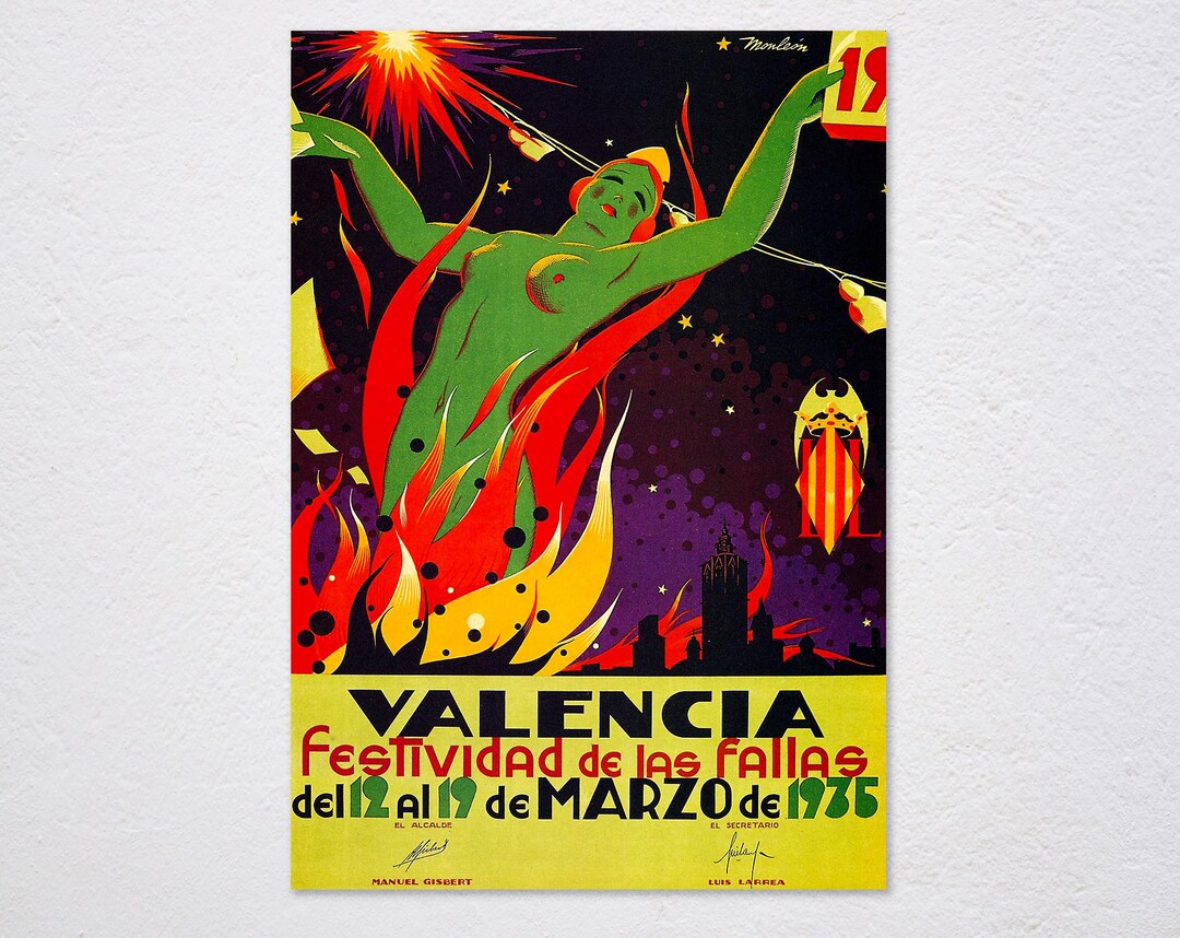 Valencia Festival 1935 Las Fallas Burn of Artistic Monument Spain ...