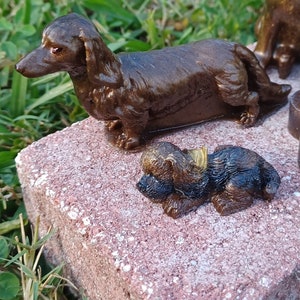 Dogs, Set of Four Dogs and a Paw, Miniature Set of Dogs, Dogs for ...