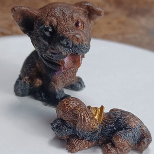Dogs, Set of Four Dogs and a Paw, Miniature Set of Dogs, Dogs for ...