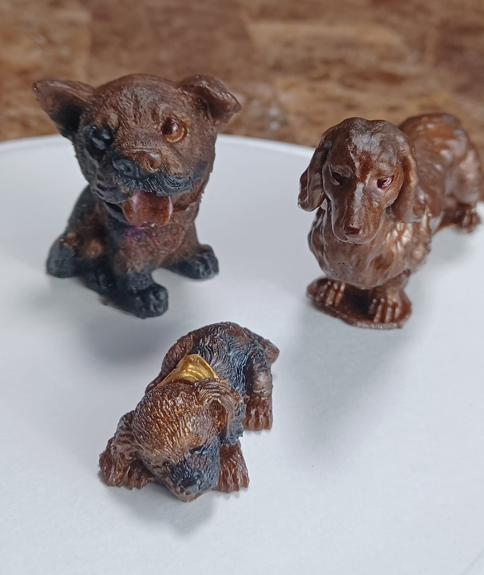 Dogs, Set of Four Dogs and a Paw, Miniature Set of Dogs, Dogs for ...