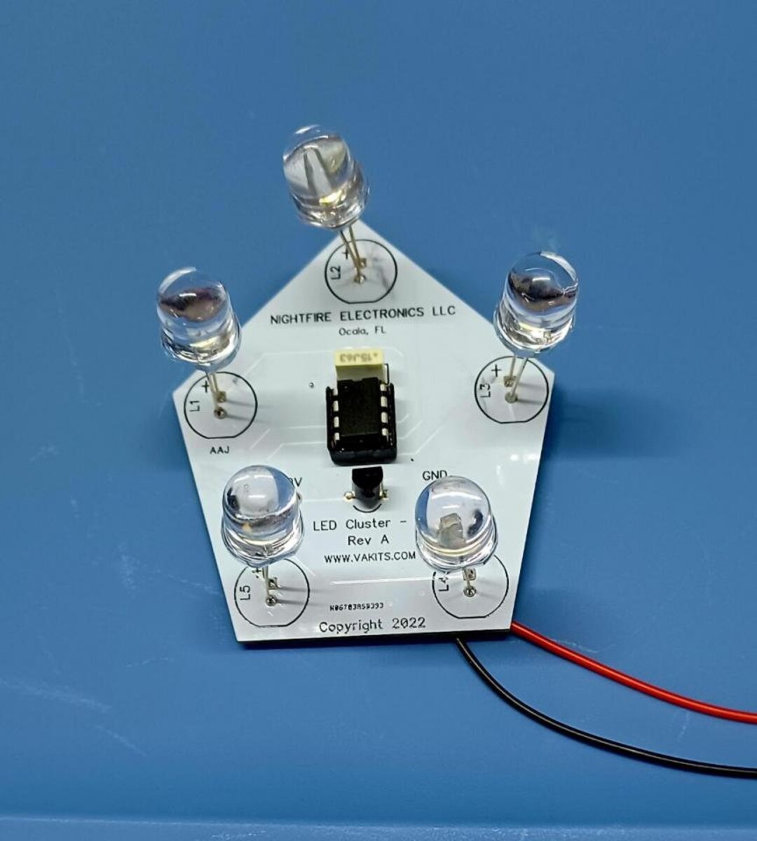 Leds Lighting Effect Kit, 5 Leds 10 Mm Led Display, Electronic Fun Kit ...