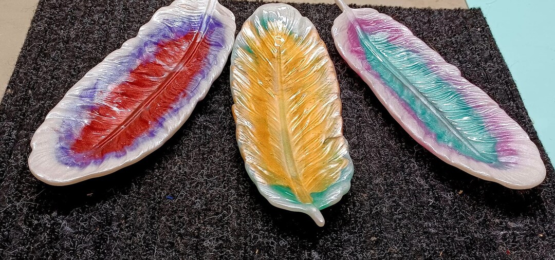 Feather Tray, Trinket Tray, Boho Decor, Office Decor - Etsy
