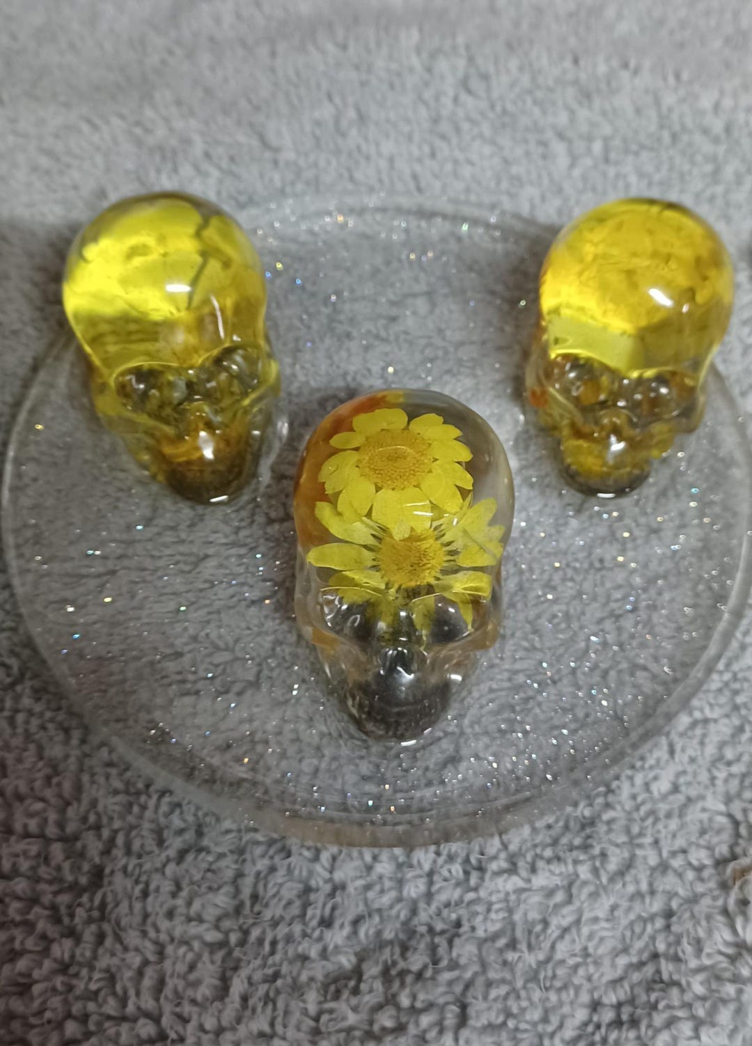 Three Small Unique Skulls, Decorative Skulls, Desk Ornament, Skull ...