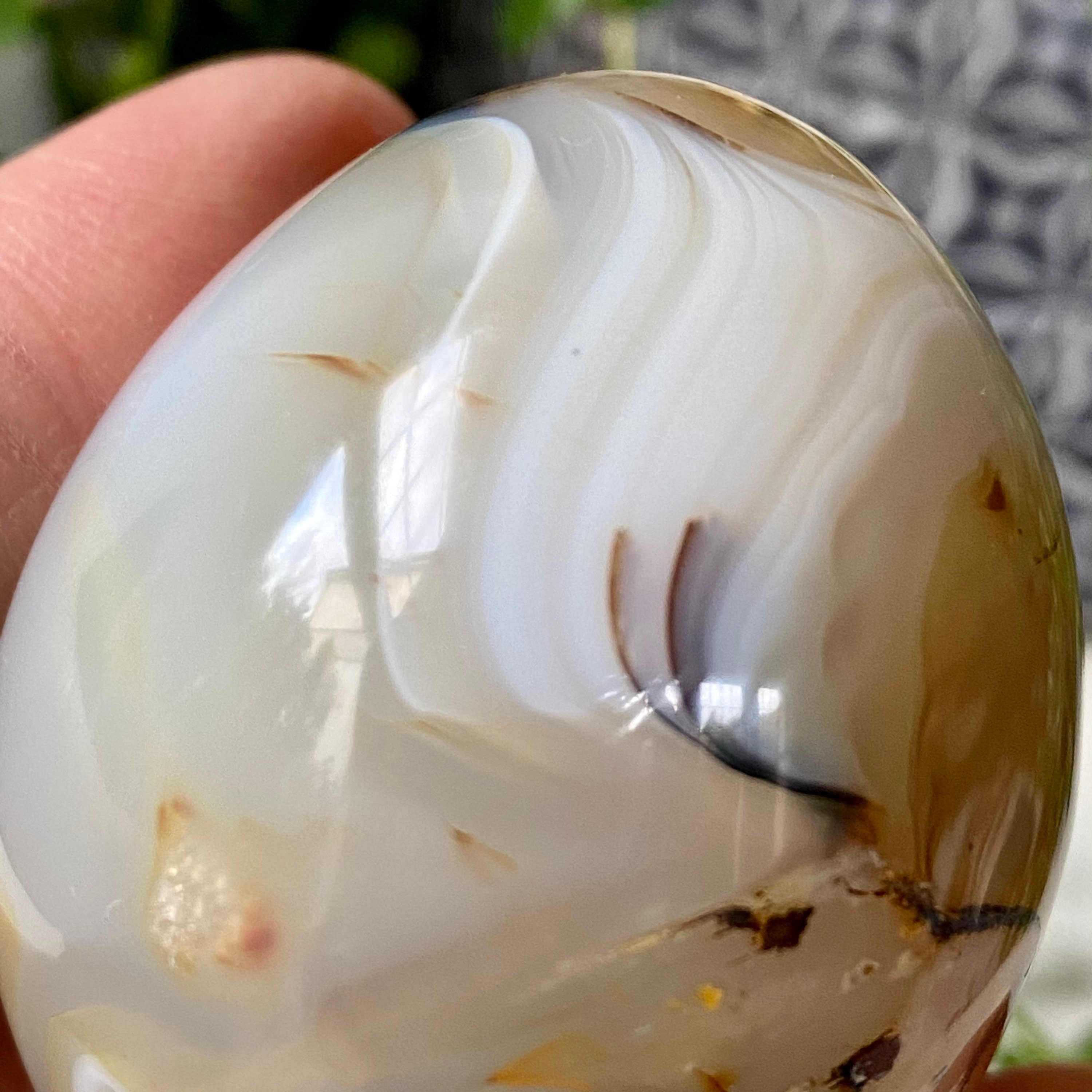 Small Agate Egg With Glass Stand Brown and White 137g - Etsy.de