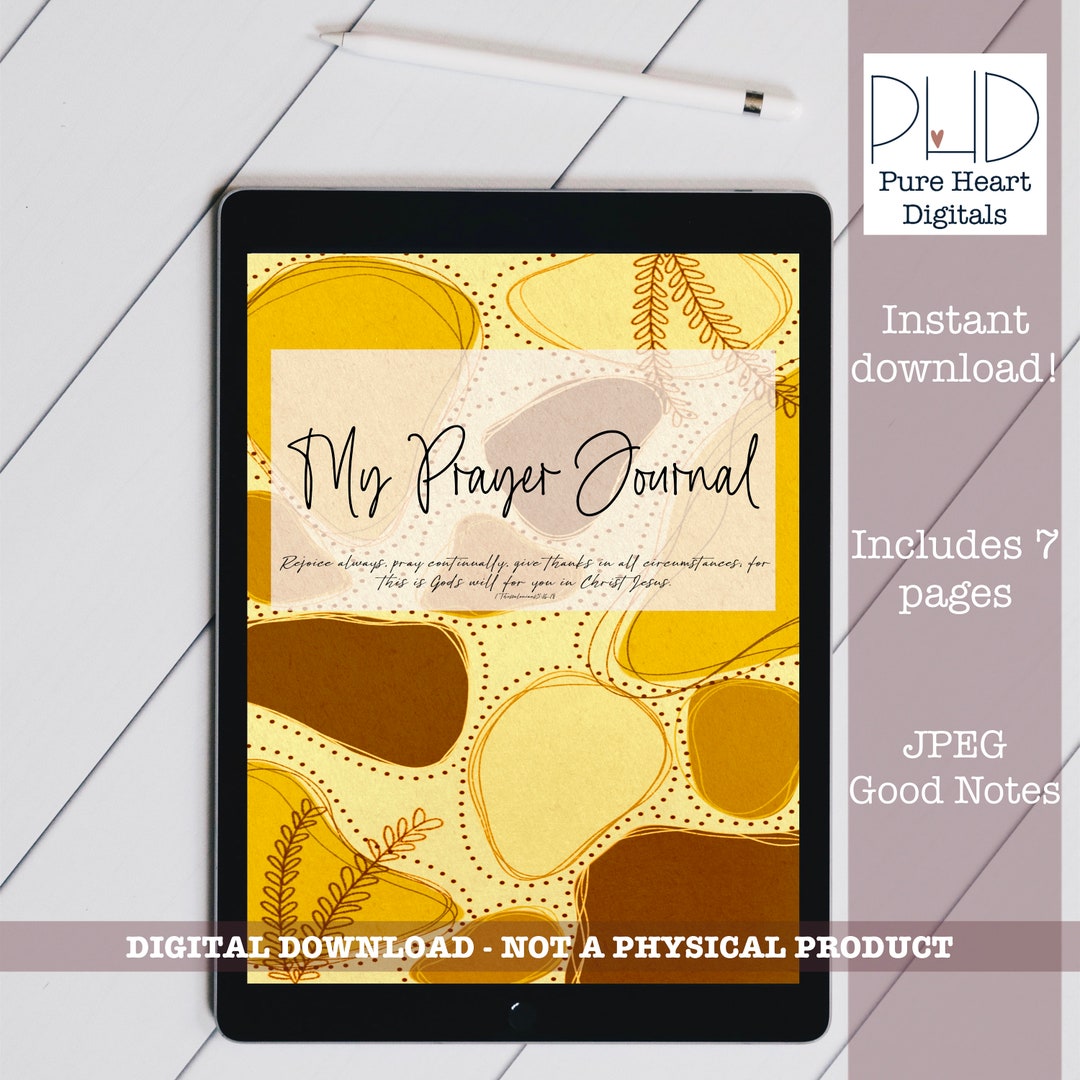 Yellow Prayer Journal, Digital Notebook, Printable Devotional Forms ...