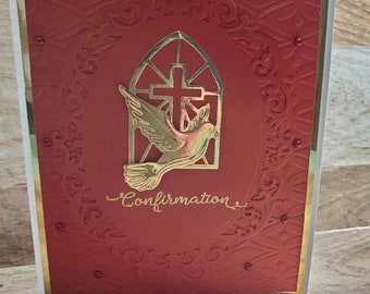 Greeting Card, Handmade Confirmation Card With Cross and Dove - Etsy