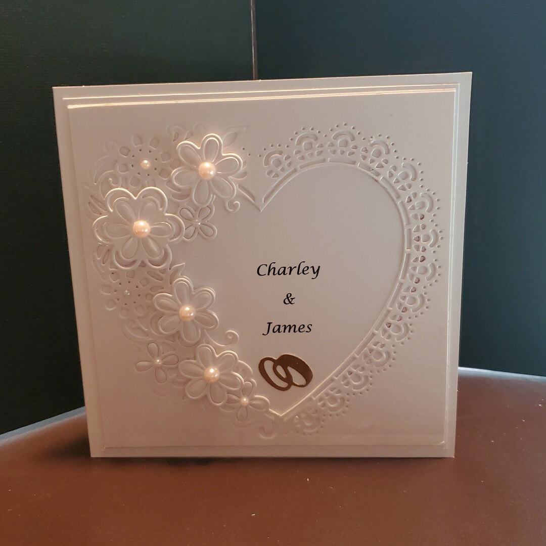 Wedding Card Elegant Handmade - Etsy