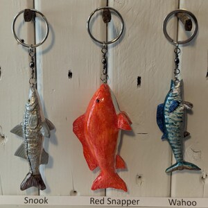 Hand-carved Fish Keychains - Etsy