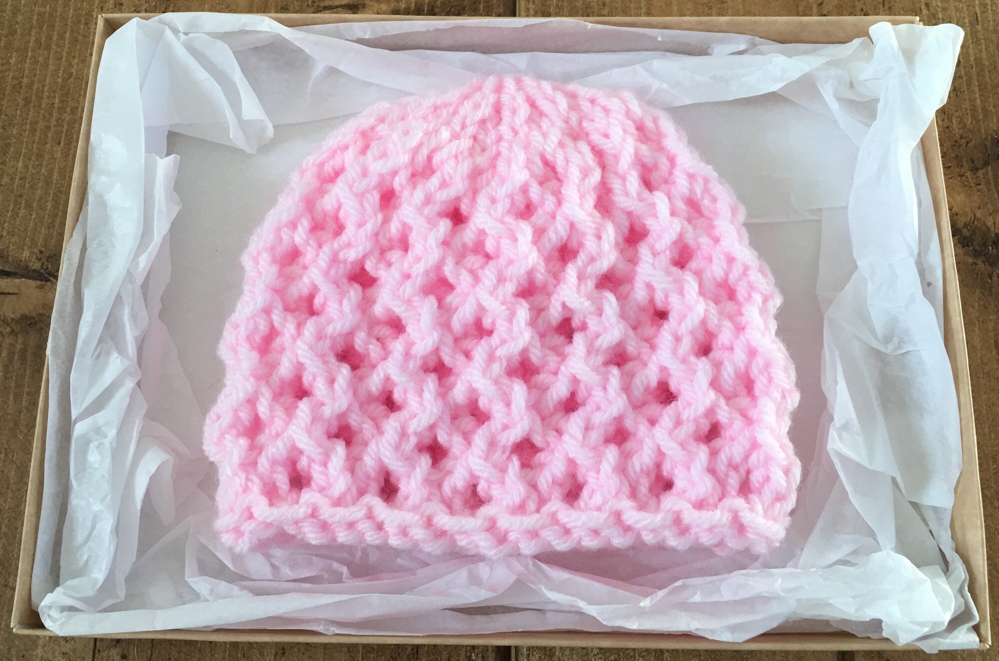 Hand-knitted Soft Baby Girl Beanie Hats Small Baby to 0-3 Months Gift ...