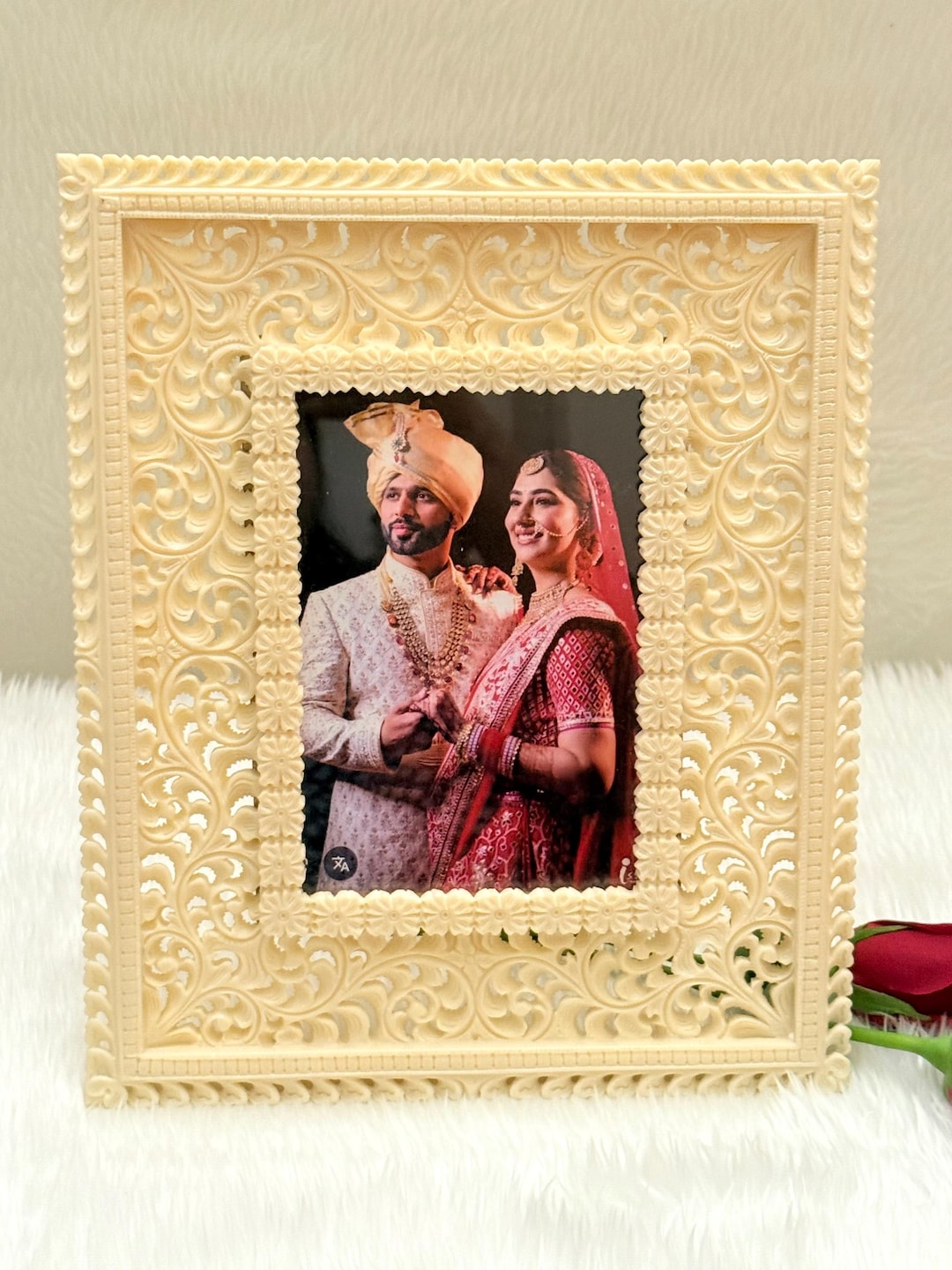 Taj Mahal Inspired Photo Frame: Handcrafted Ivory-look Resin - Etsy