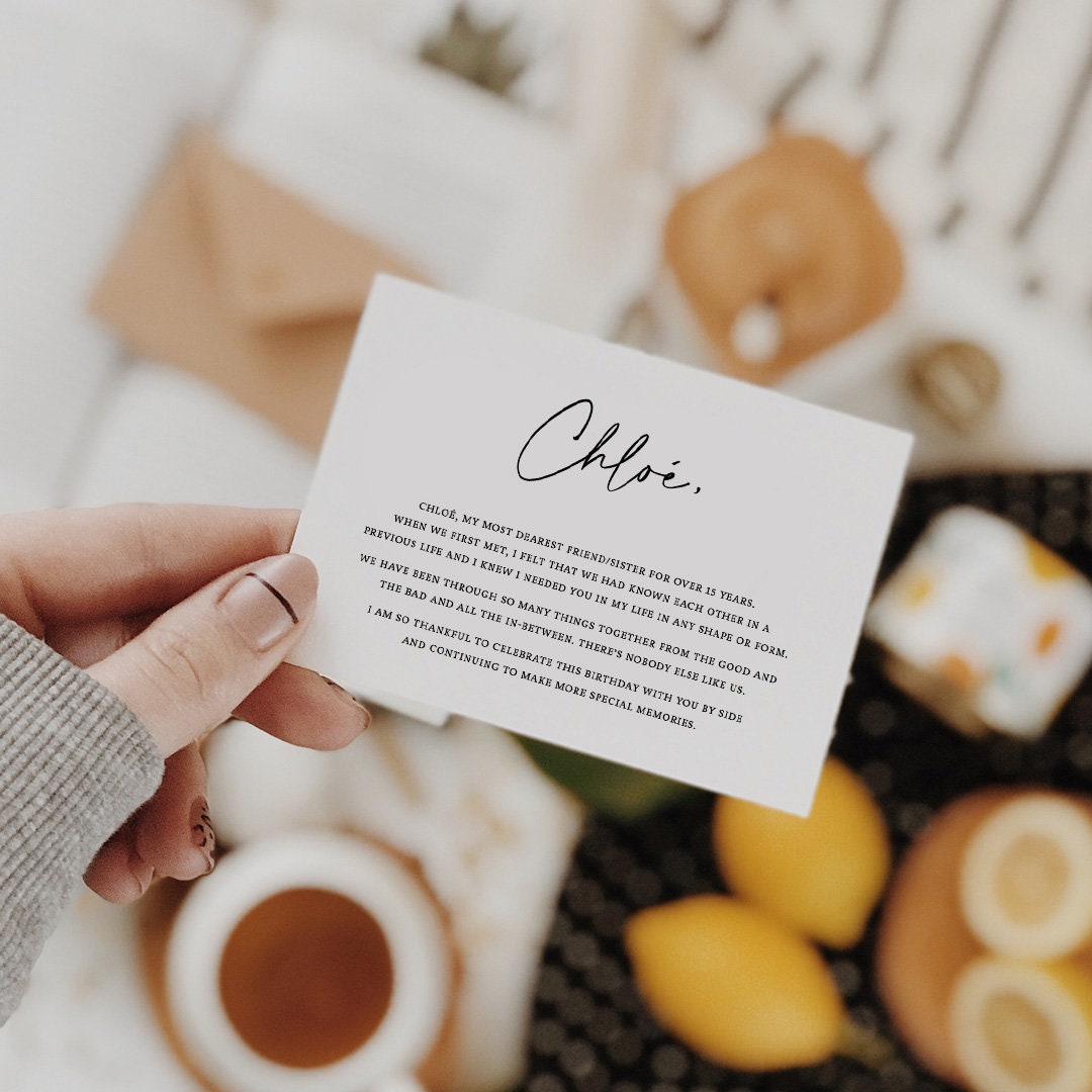 4 "x5" Custom Message Cards / Special Message to Family or Friends ...