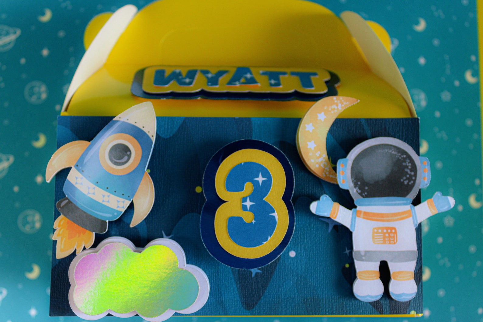 Space Theme Favor Boxes, First Trip Around the Sun, Outer Space Party ...