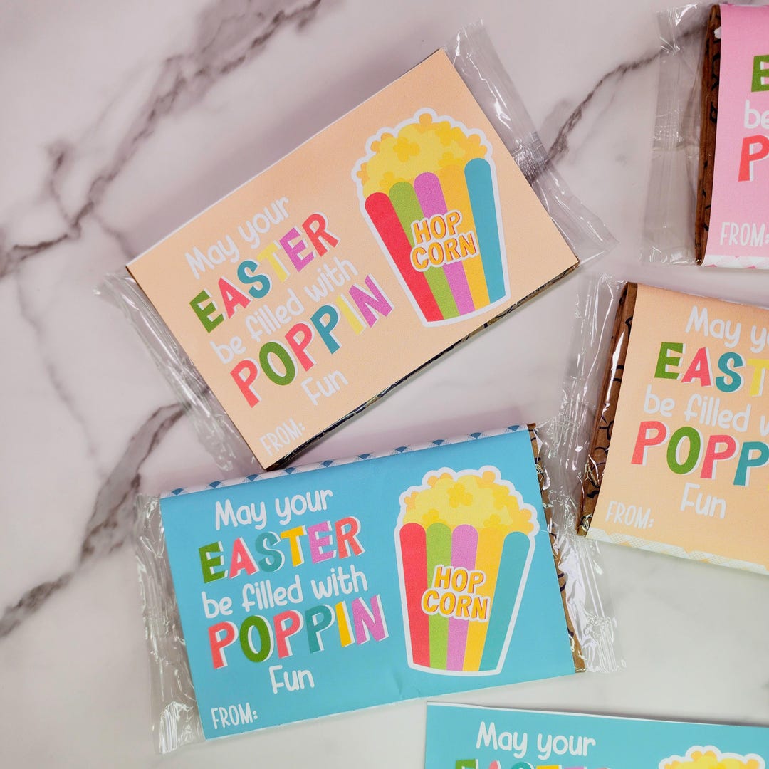 EASTER Popcorn Wrapper/party Decor/printable Microwave Popcorn/easter ...