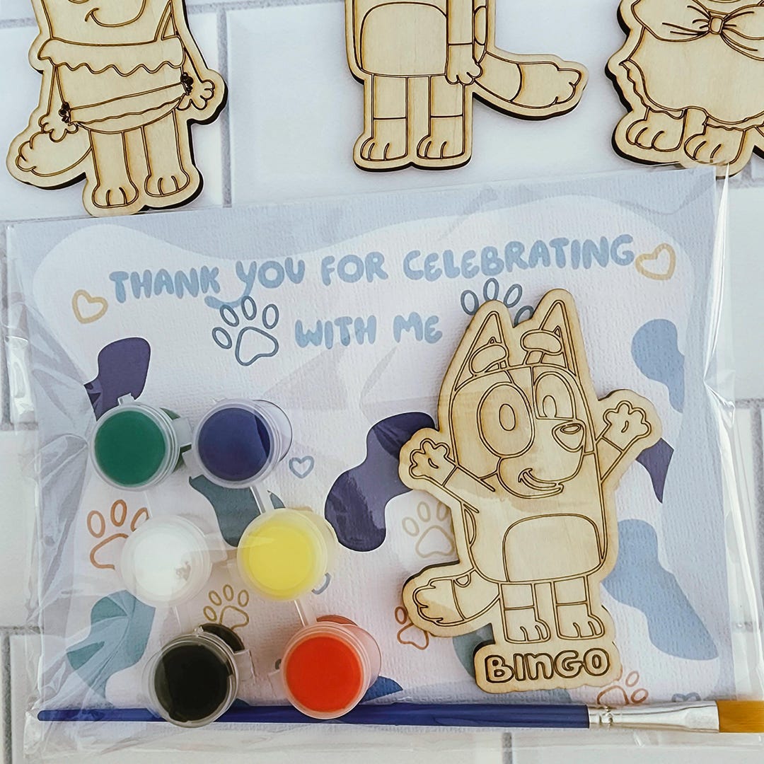 BLUEY Inspired Paint Your Own Party Favor: Kids Craft Kit - Etsy