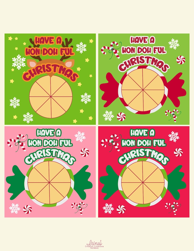 Christmas Play Doh Holder: Printable Party Favor, Class Gift (PDF) - Etsy