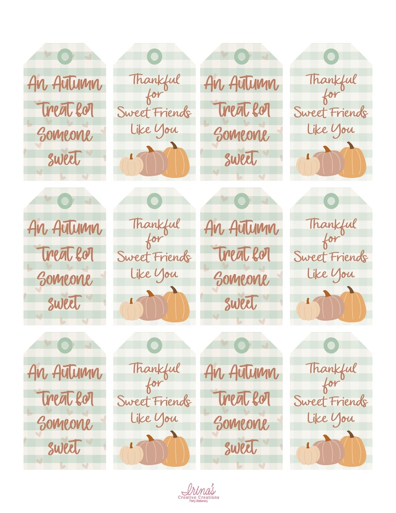 Thanksgiving Printable Gift Tags: Party Decor Labels (digital File) - Etsy