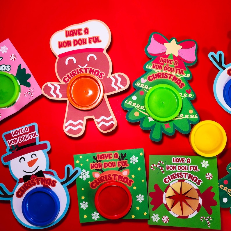 Christmas Play Doh Holder: Printable Party Favor, Class Gift (PDF) - Etsy