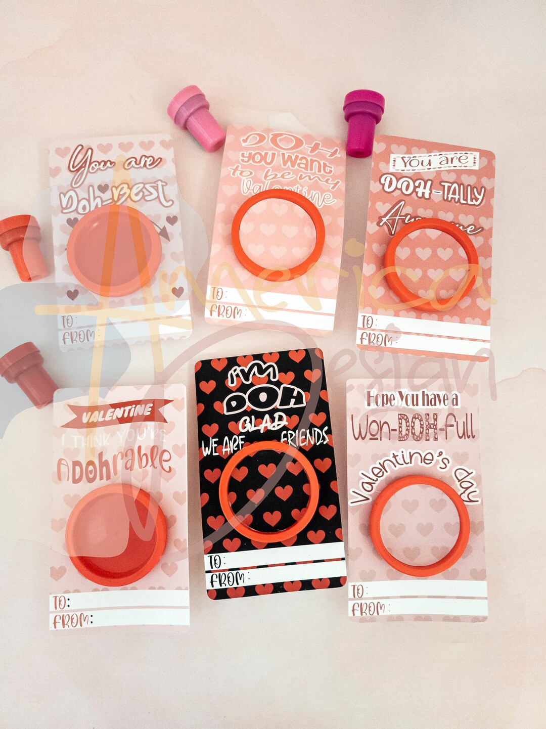 Valentines Day Play Doh Cards for Kids | Non-candy Classroom Valentines ...