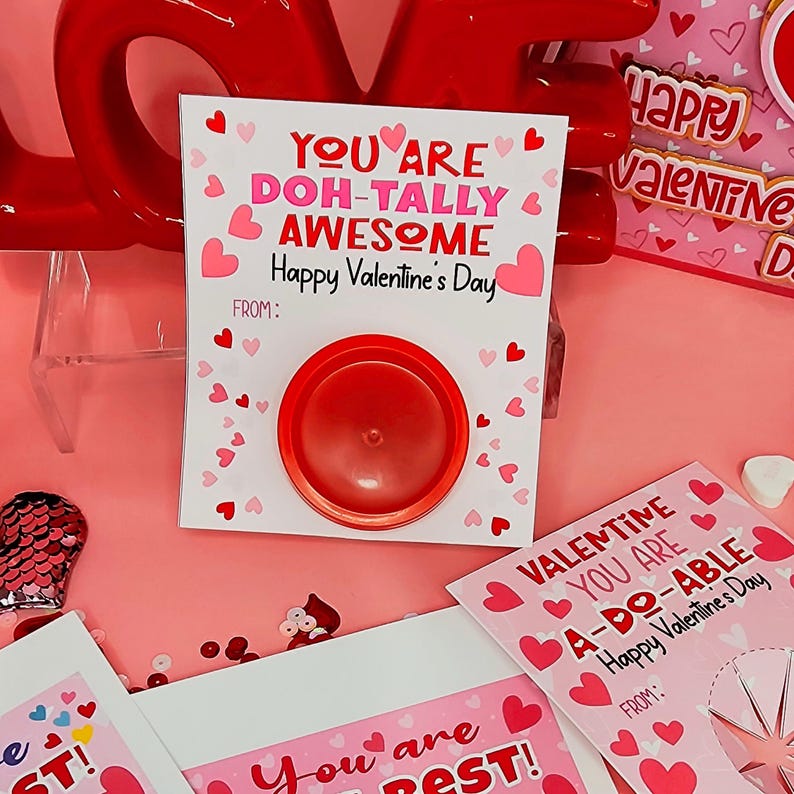 VALENTINE Printable Play Doh Holder/party Decor/non-candy Valentine for ...