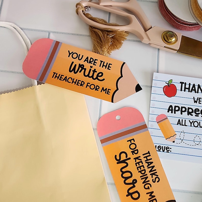 Teacher Appreciation Gift Tags: Printable Classroom Favor Labels (PDF ...