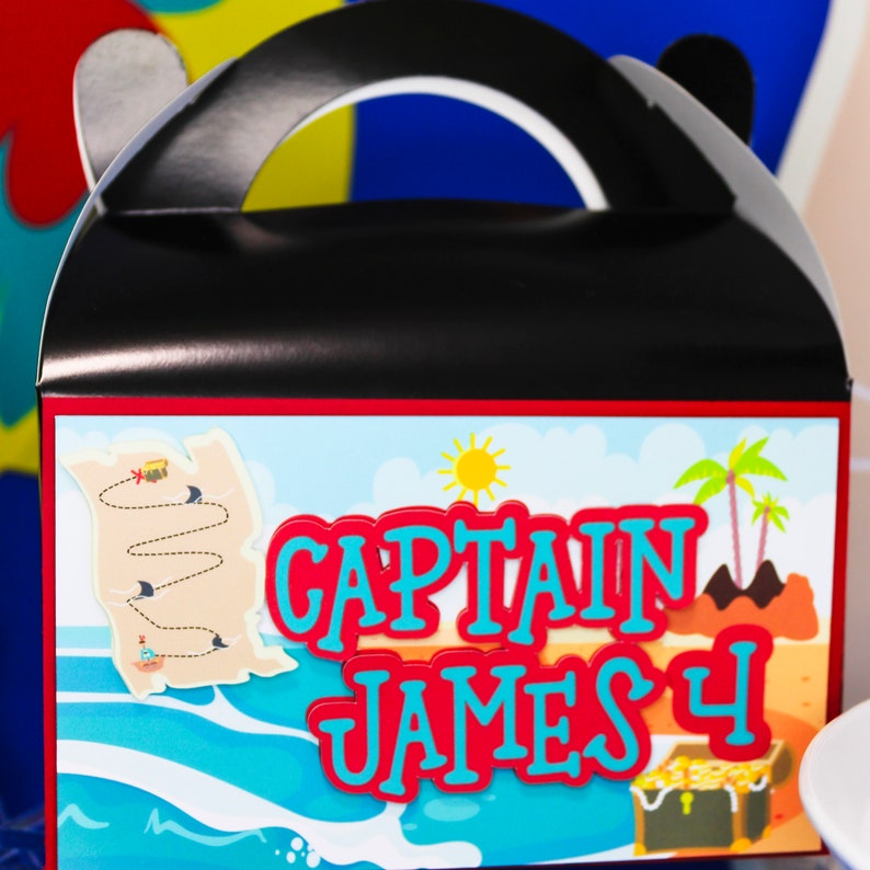 Pirate Theme Gable Box, Favor Boxes, Party Decorations, Birthday Party ...