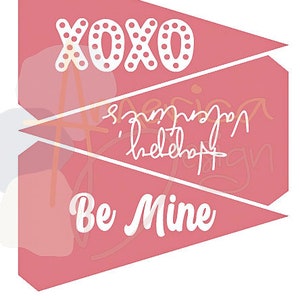Valentine's Day Pennant Flag Printable / Valentine Flags/ Instant ...