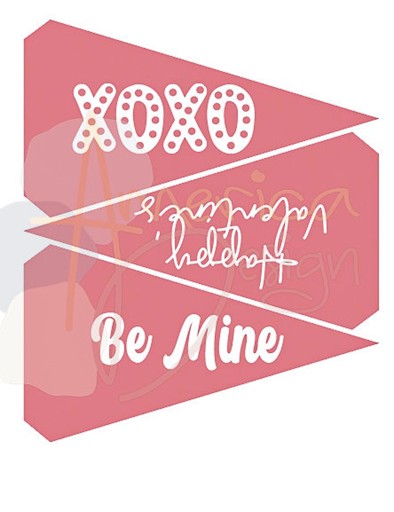 Valentine's Day Pennant Flag Printable / Valentine Flags/ Instant ...