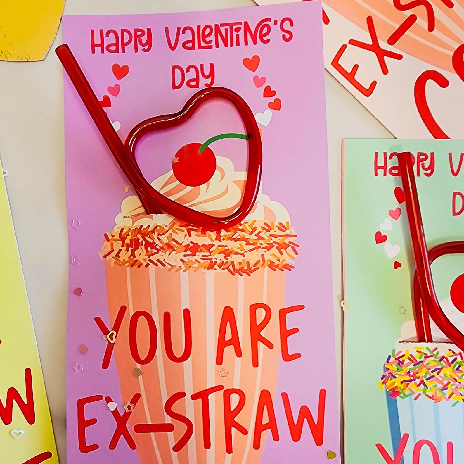 VALENTINE Crazy Straw Valentine Printable Classroom/party Decor/card ...