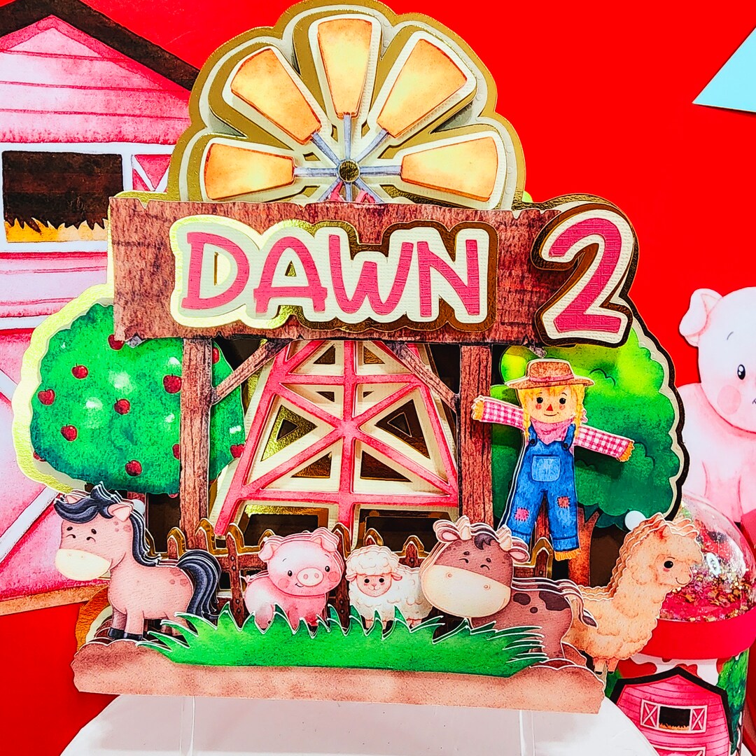 Personalized Farm Cake Topper: Barnyard Birthday Party Decor - Etsy