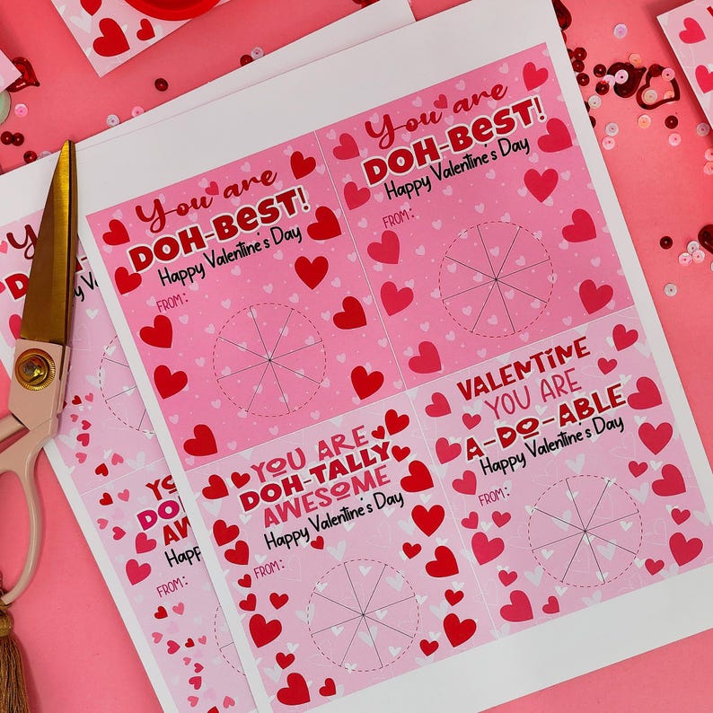 VALENTINE Printable Play Doh Holder/party Decor/non-candy Valentine for ...