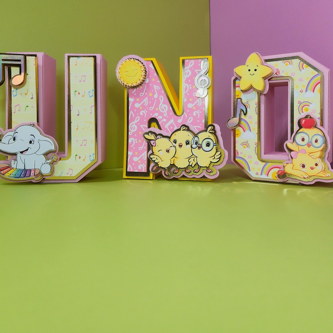 Canticos 3D Letters/party Decor/one /UNO /name/canticos Birthday Party ...