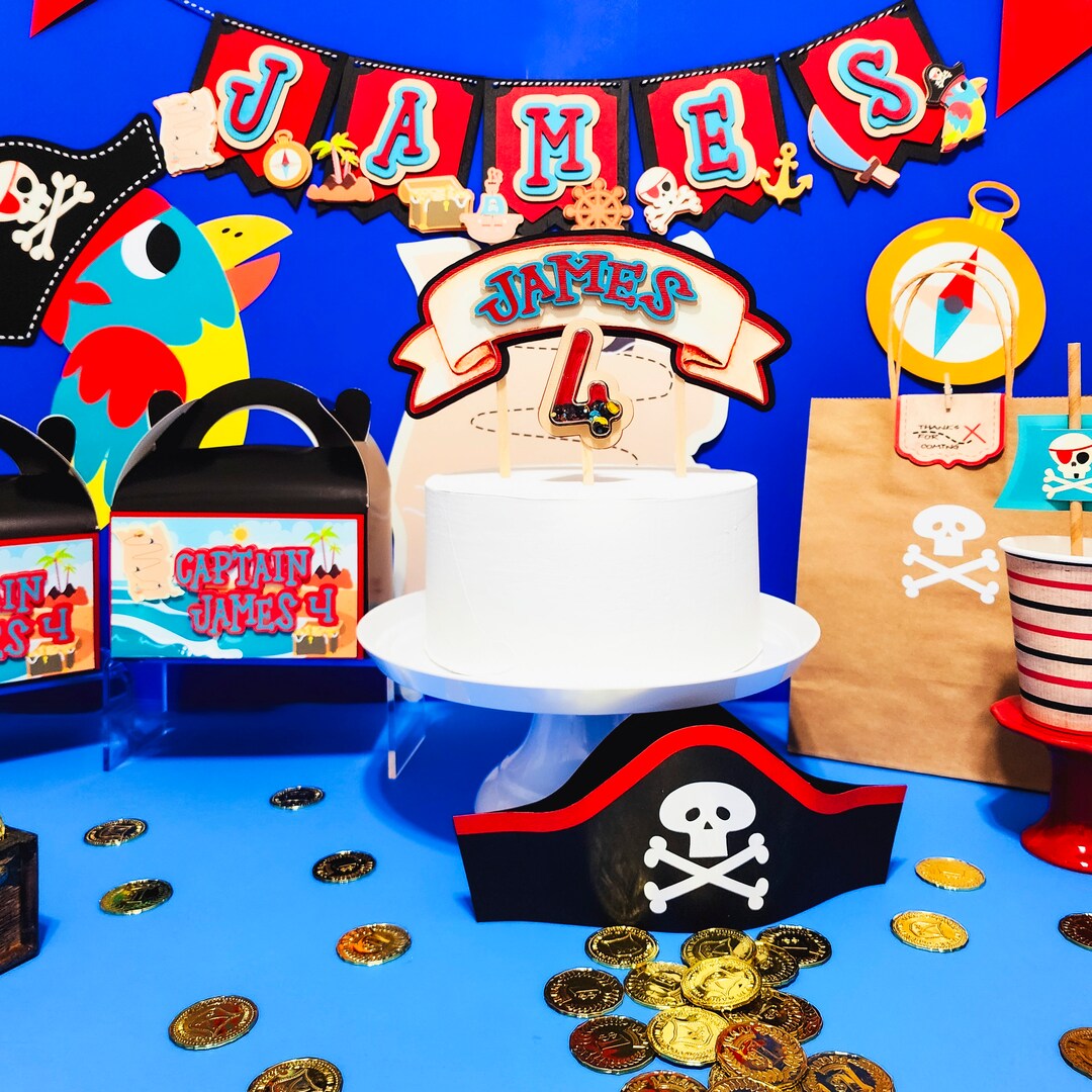 Pirate Theme Gable Box, Favor Boxes, Party Decorations, Birthday Party ...