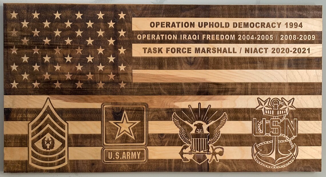 American Flag Custom Engraved / Personalized Flag / Military / - Etsy