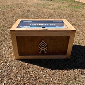 Footlocker Keepsake Chest Shadow Box Trunk Military Memorabilia Chest ...