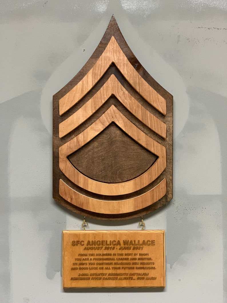 SFC Sergeant First Class Rank Cutout Hanging Wall Plaque Army - Etsy