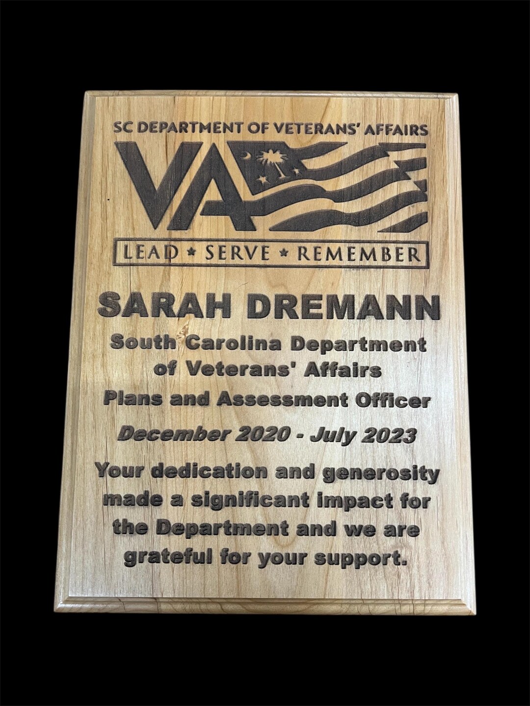 Custom Engraved Wood Plaque: Military Retirement, Promotion Gift - Etsy