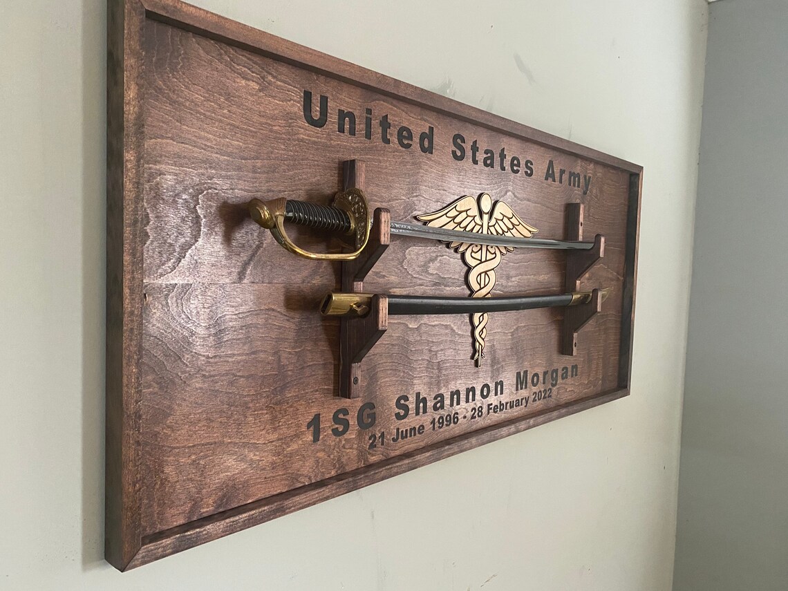 NCO Sword Wall Display U.S. Army Sword Display Marines - Etsy