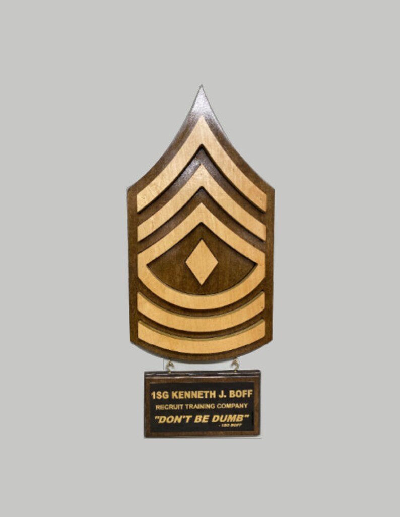 First Sergeant Hanging Wall Plaque 1SG Wood Cutout With - Etsy