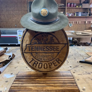 State Trooper Hat Stands Any State Badge Emblem Patch Etc Custom Wood ...