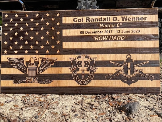 American Flag Custom Engraved / Personalized Flag / Military / - Etsy