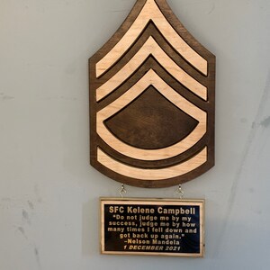 SFC Sergeant First Class Rank Cutout Hanging Wall Plaque PCS ...