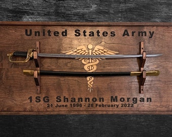 Collectibles Sword Rack U.S NCO Sword Display Army Saber Display ...