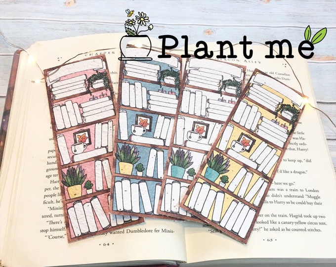 Plant Me Plantable 4 Color Reading Log Bookmark - Etsy