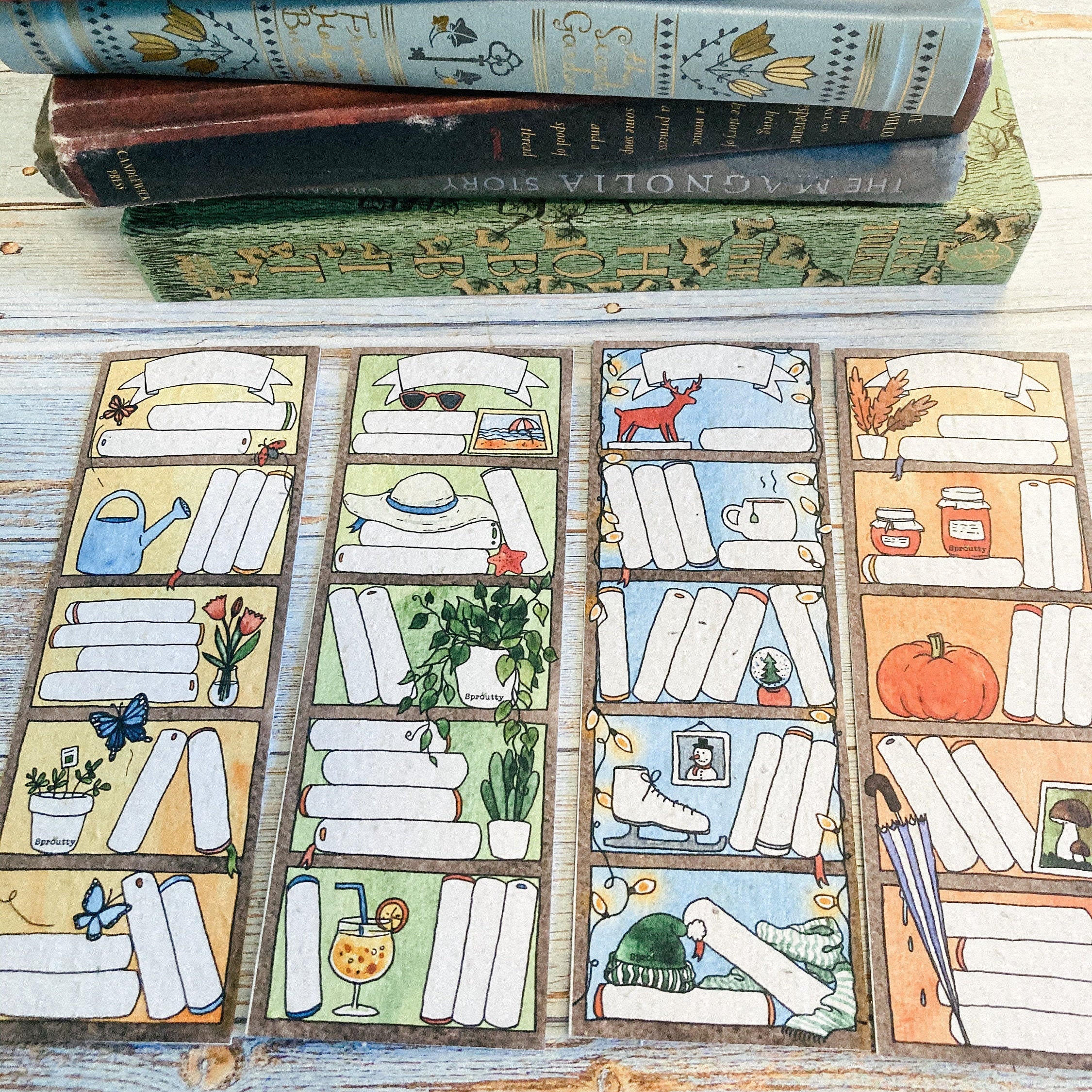 Plantable Bookmarks: Reading Log for the Whole Year | Etsy